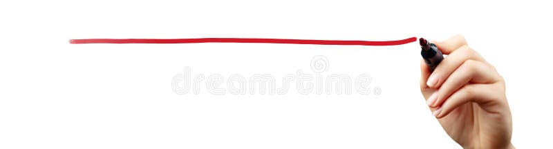 Black Marker in Hand Drawing Straight Line Stock Illustration ...