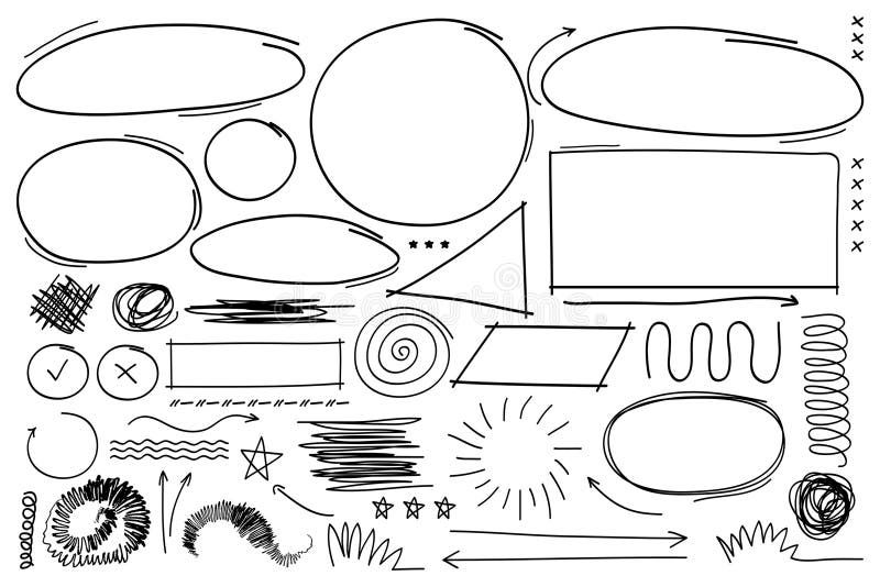 Black Marker Scribble Collection. Vector Illustration Stock Vector - Illustration of zigzag ...