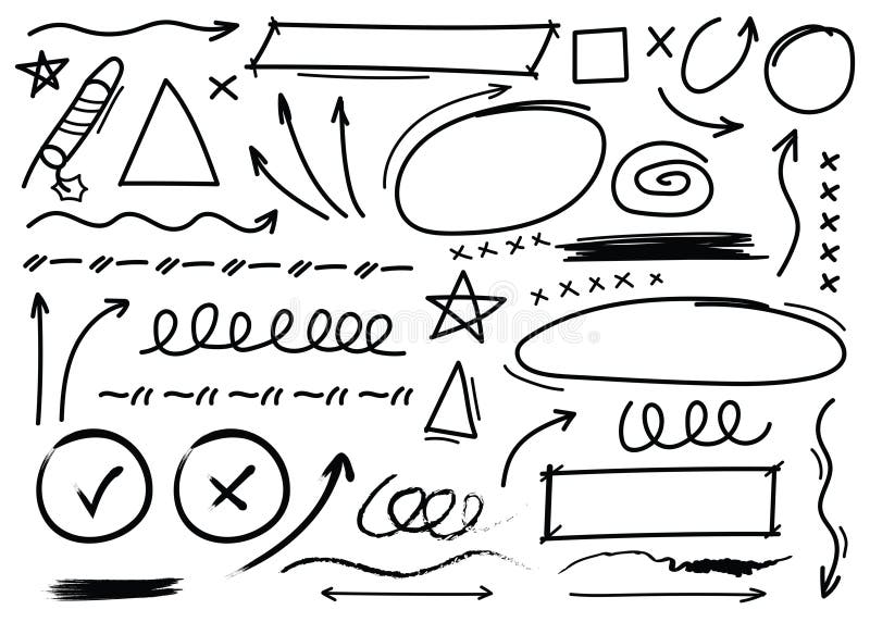 Black Marker Scribble Collection. Vector Illustration Stock Vector ...