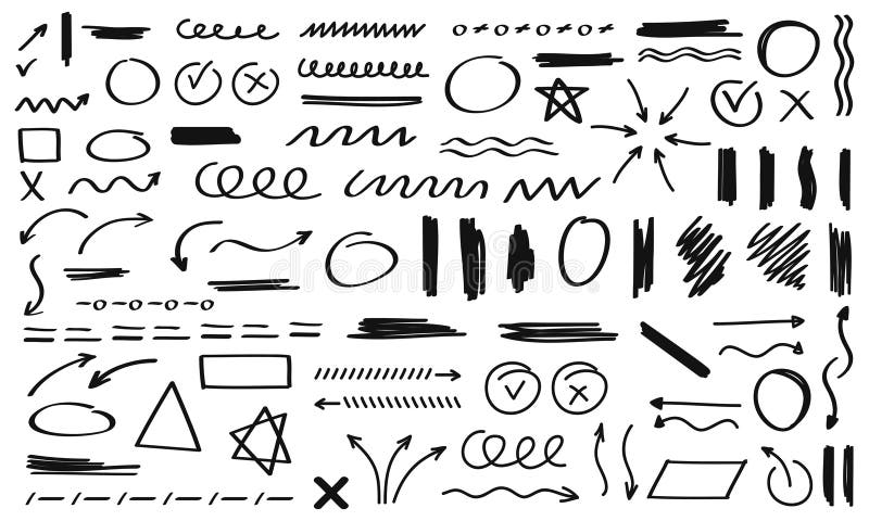 Black Marker Scribble Collection. Vector Illustration Stock Vector ...
