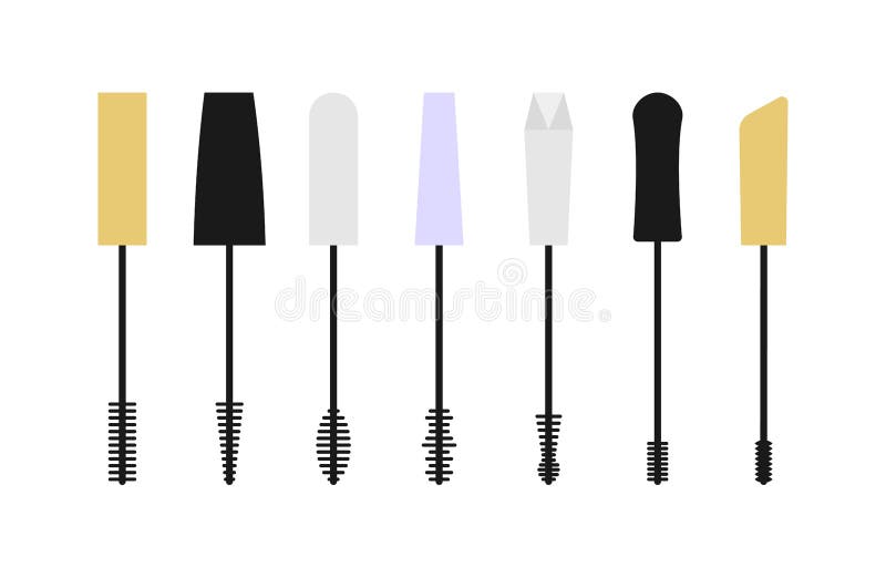 Black Mascara Applicator. Types of Mascara. Vector Illustration, Flat ...
