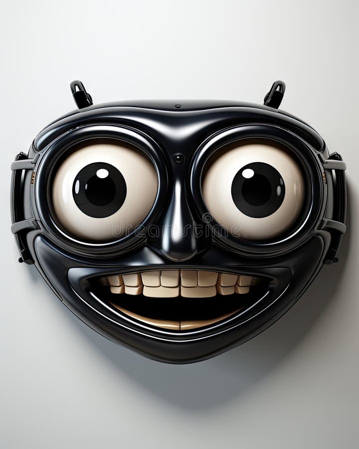 A Black Mask with Eyes and a Smile on it S Face. Generative Ai Stock ...