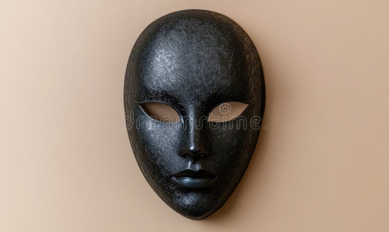 A Black Mask with a Black Face Stock Image - Image of halloween, comedy ...