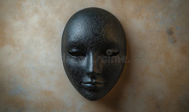 A Black Mask with a Black Face Stock Image - Image of mysterious, black ...