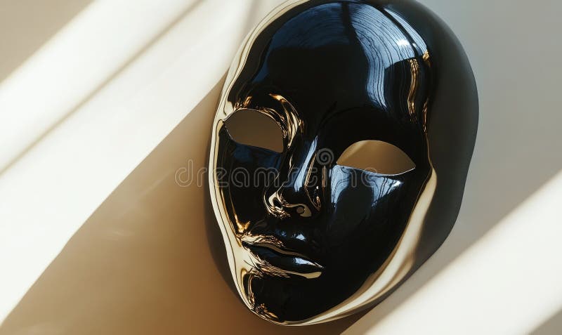 A Black Mask with a Gold Face Stock Illustration - Illustration of ...