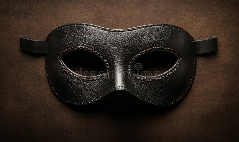 A Black Mask with a Leather Strap Stock Image - Image of woman, fashion ...