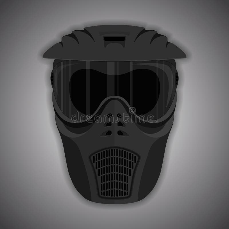 Black mask for paintball stock vector. Illustration of design - 68814736