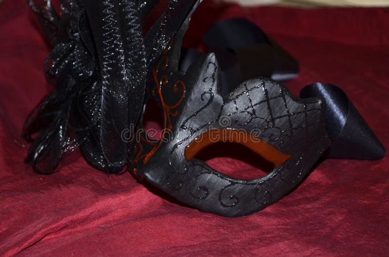 Black Masquerade Mask, Side View Stock Photo - Image of black ...