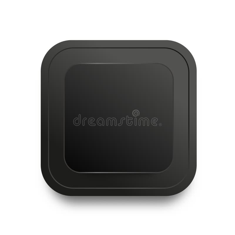Black Realistic Blank App Icon Button Template Stock Illustrations ...