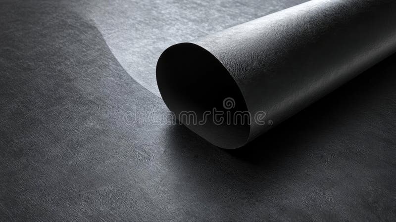 Black Material Unrolls Smoothly Across Surface, Revealing Texture and ...