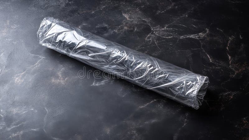 Black Material Wrapped in Clear Plastic Film Stock Illustration ...