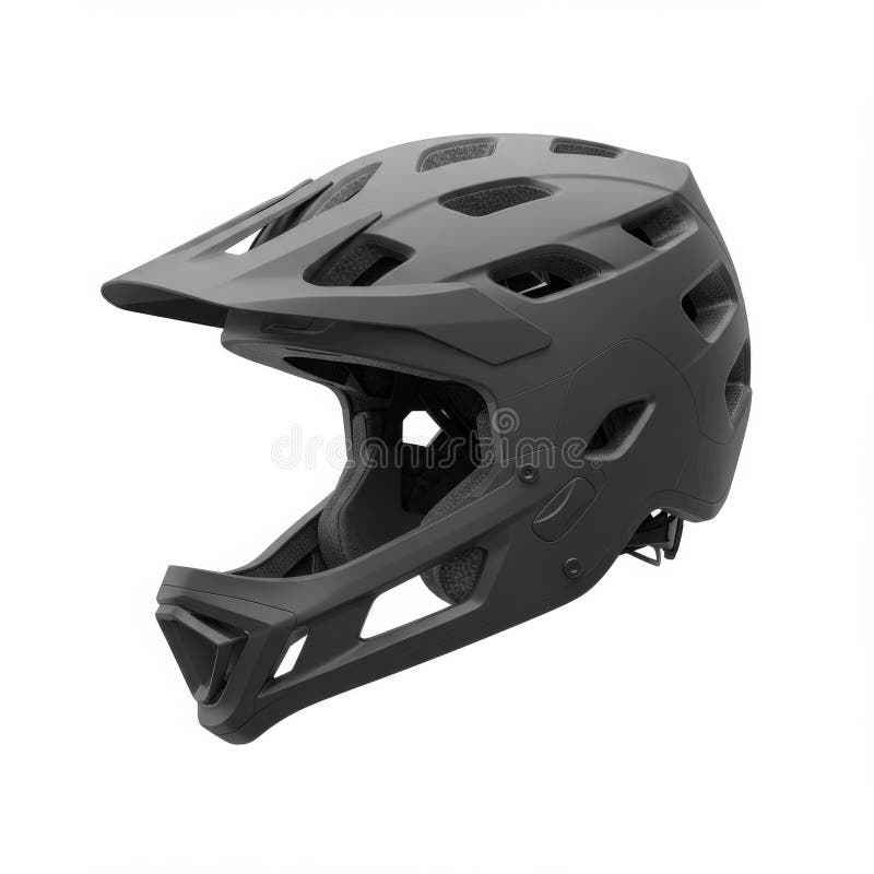 Black Matte Full Face Mountain Bike Helmet Stock Illustration ...