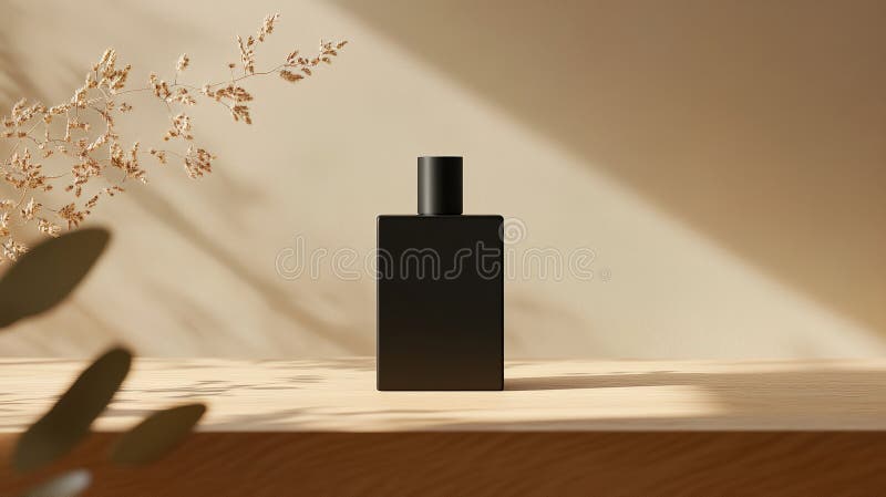 Black Matte Perfume Bottle with Minimalistic Design Stock Illustration ...