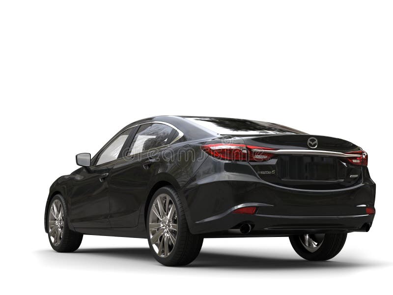 Red Mazda 6 2018 - 2021 Model - Back View - 3D Illustration Editorial ...