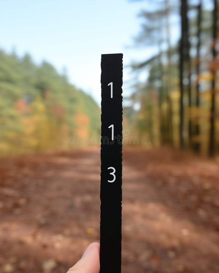 Optical Illusion of a Measuring Stick in a Forest Stock Illustration ...