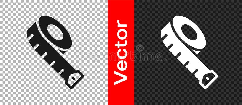 Black Measuring Tape Icon Isolated on Transparent Background. Tape ...