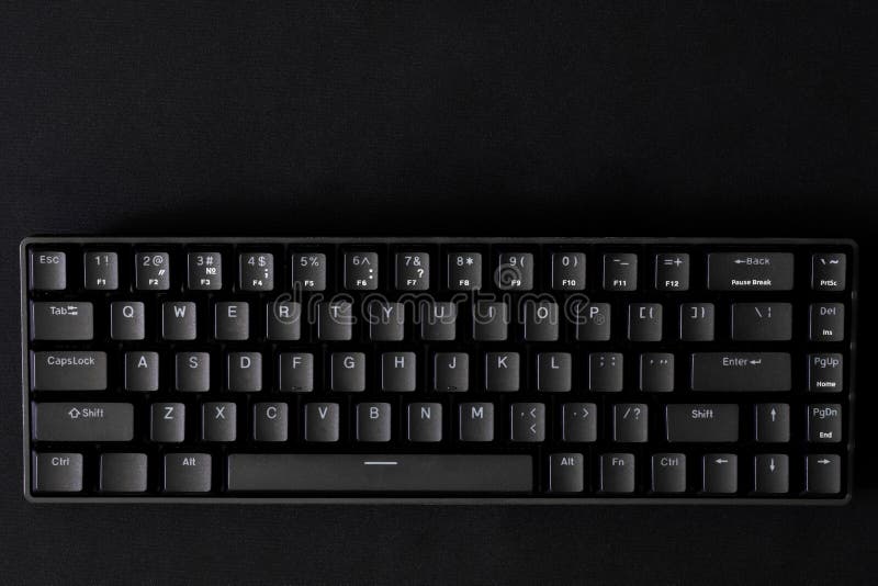 Black Gaming Mechanical Computer Keyboard on a Black Background ...