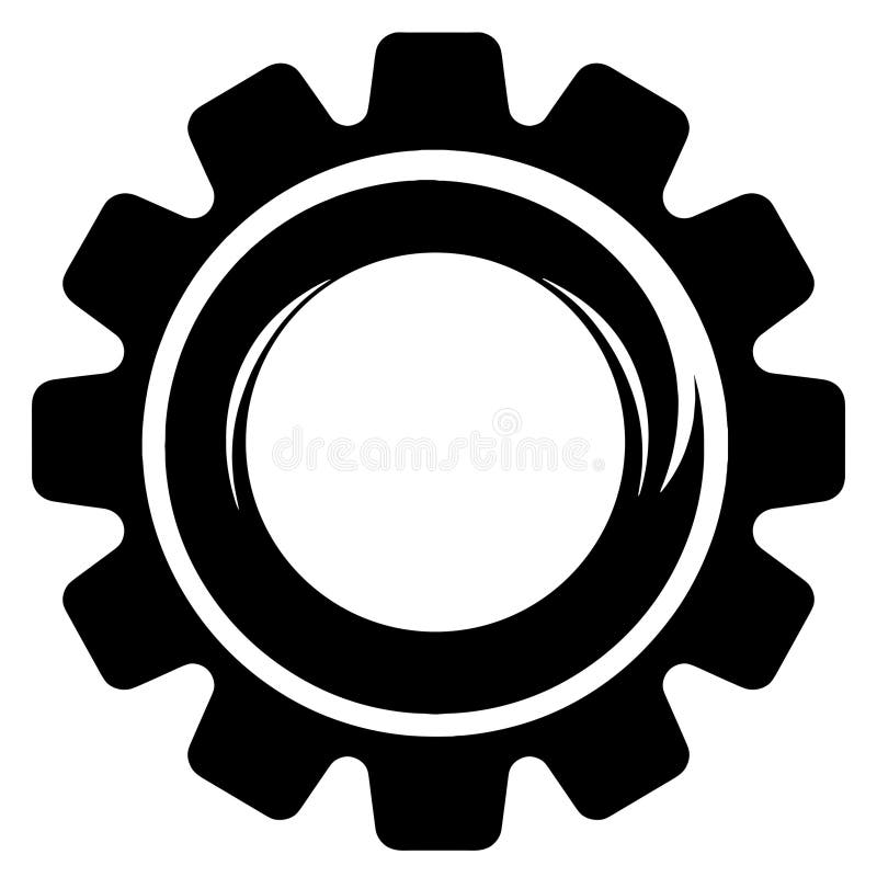 Black Mechanical Gear with Rounded Teeth for Industrial Applications ...