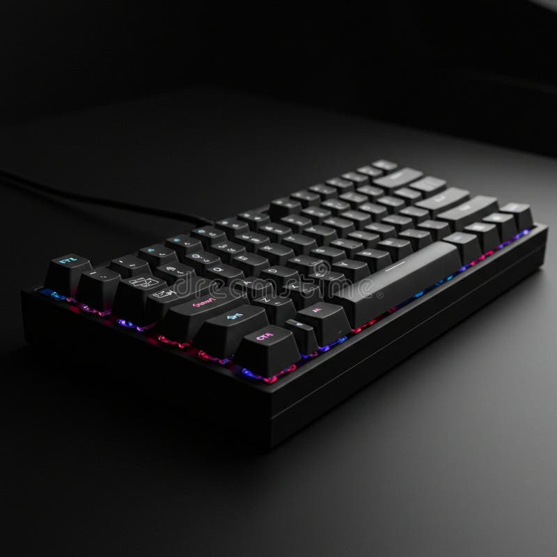 Black Mechanical Keyboard with a Compact Design, Featuring RGB ...