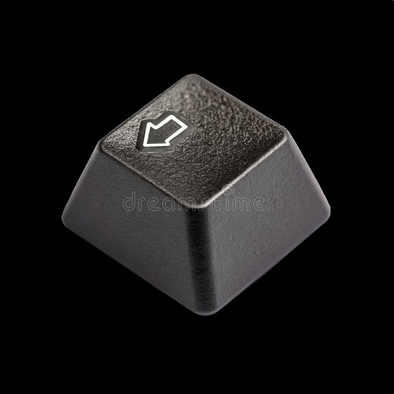 Black Mechanical Keycap with Left Arrow Symbol on Transparent ...