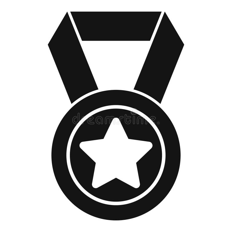 Black Medal with Star for the Winner Awarding Ceremony Stock Vector ...