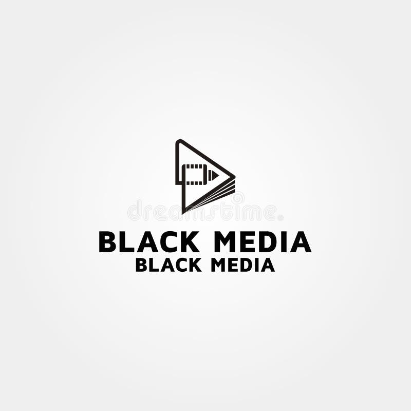 Black Media Modern Logo Design Template Idea and Inspiration Stock ...