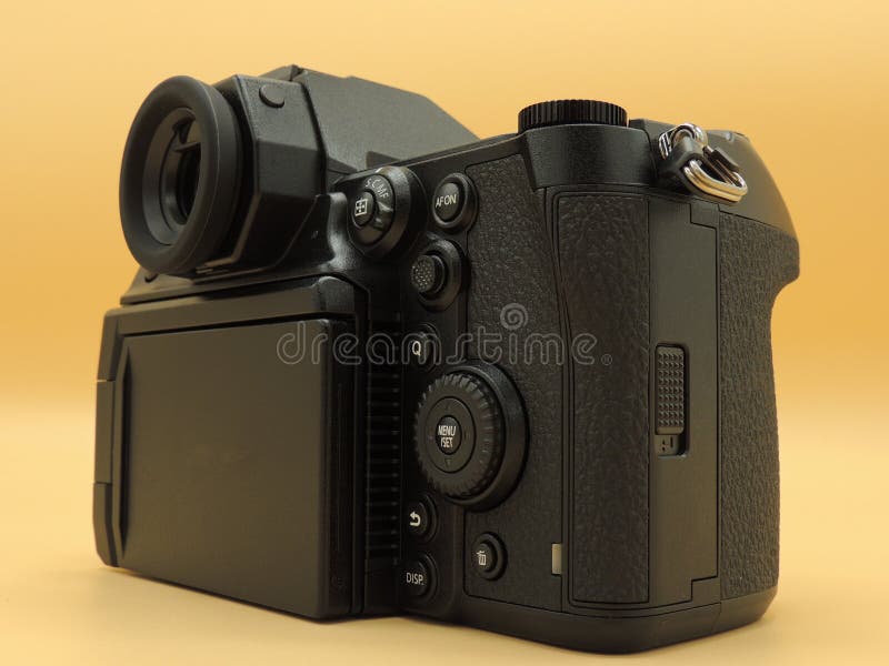 A Black Medium-format Camera with a MOS Sensor. Stock Image - Image of ...
