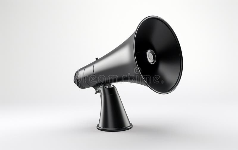Black Megaphone Against White Stock Photo - Image of powerful, sports ...