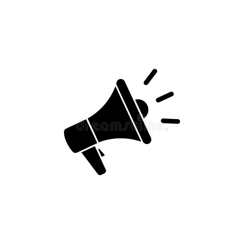 Black Megaphone Graphic Icon. Stock Vector - Illustration of emblem ...