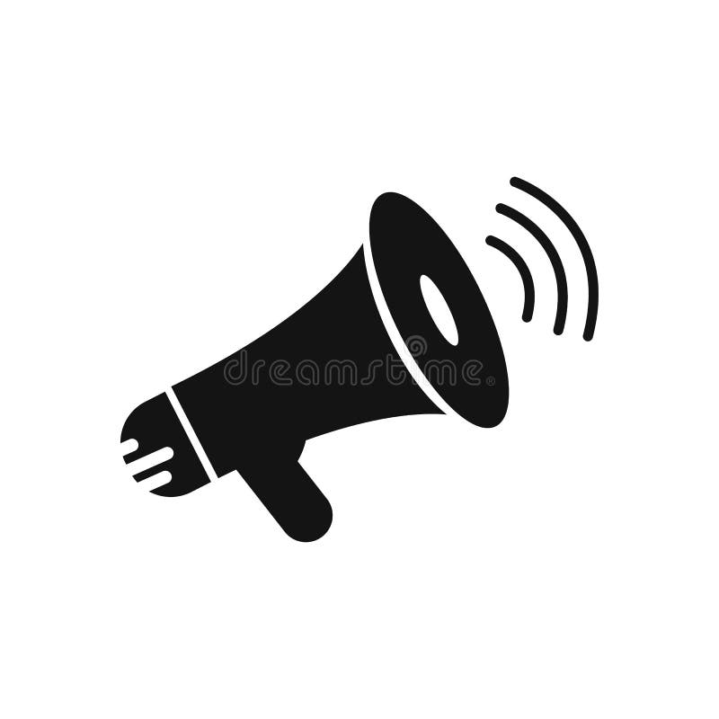 Black Megaphone Icon Vector Logo. Stock Vector - Illustration of media ...