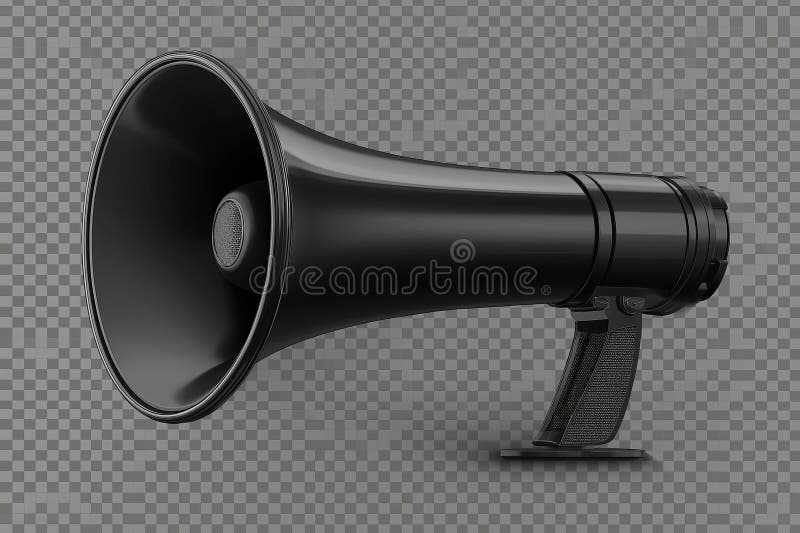Black megaphone isolated stock illustration. Illustration of metallic ...