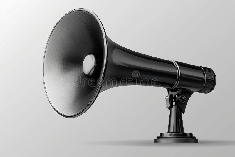 Black megaphone isolated stock illustration. Illustration of ...