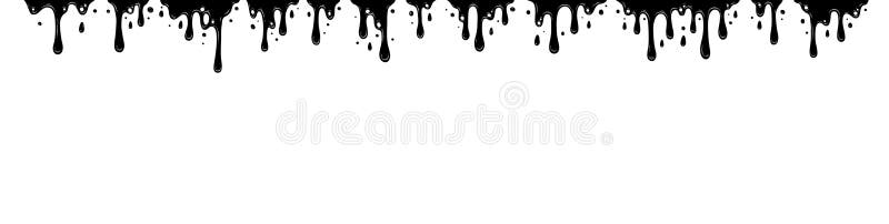 Black Melting Paint Abstract Liquid Vector Element. Borders and Drips ...