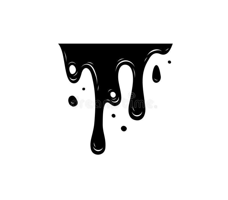 Black Melting Paint Abstract Liquid Vector Element. Borders and Drips ...