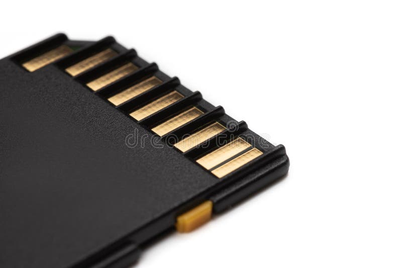 Black Memory SD. Card, Isolated on White Stock Photo - Image of ...