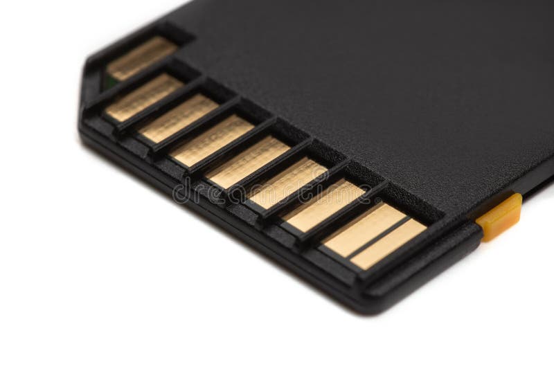 Black Memory SD. Card, Isolated on White Stock Photo - Image of file ...