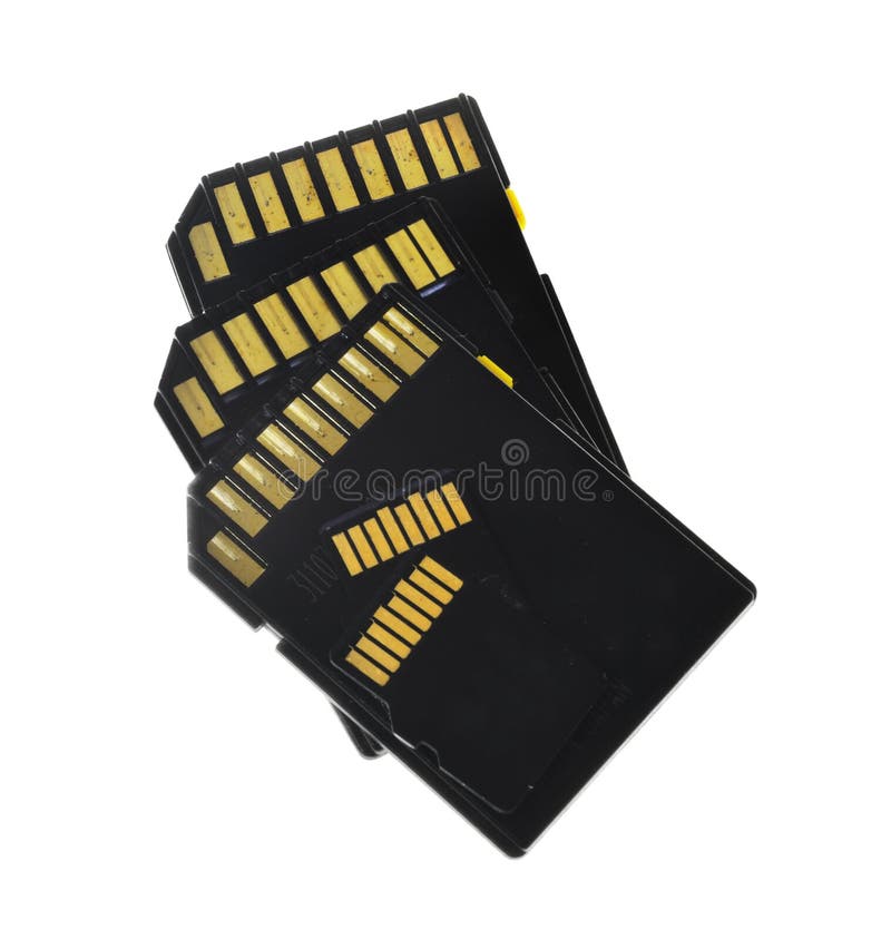 Black Memory SD. Card, Isolated on White. Stock Photo - Image of ...