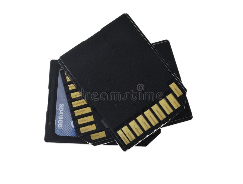 Black Memory SD. Card, Isolated on White. Stock Photo - Image of ...