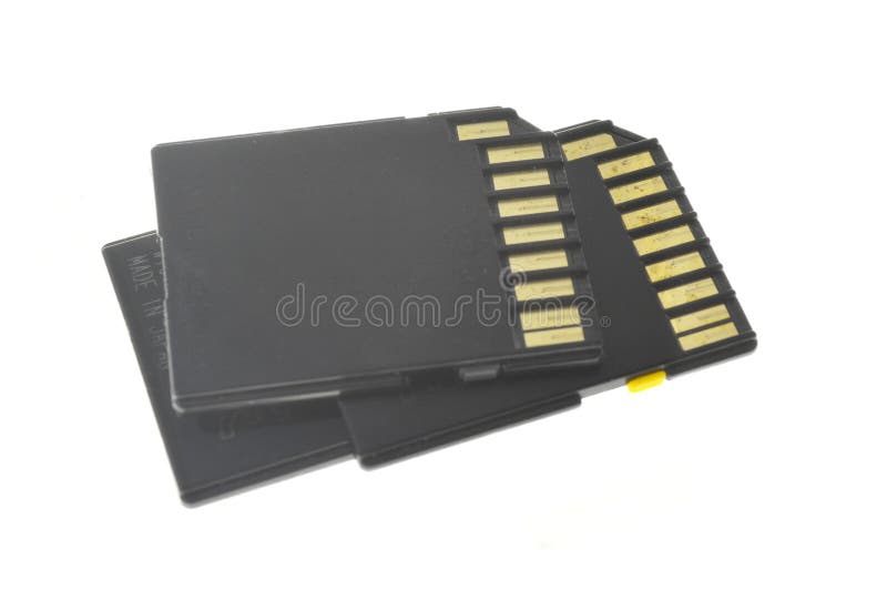 Black Memory SD. Card, Isolated on White. Stock Photo - Image of ...