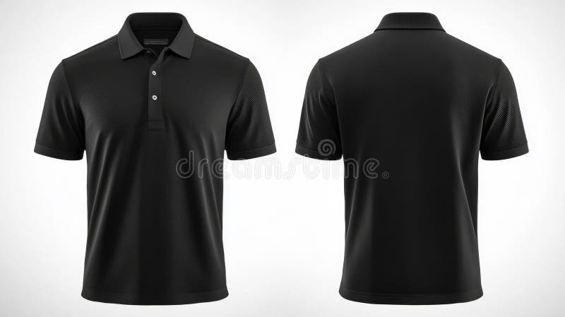 Black Men S Short Sleeve Polo Shirt Mockup Front and Back Stock ...