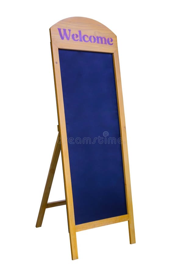 Black Menu Board on Wooden Frame Isolated on White Backgrounds Stock ...