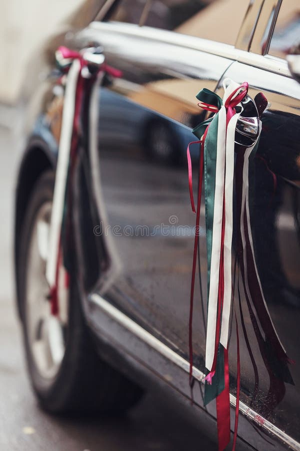 Black Mercedes-car Decorated with Ribbons Stock Image - Image of ...