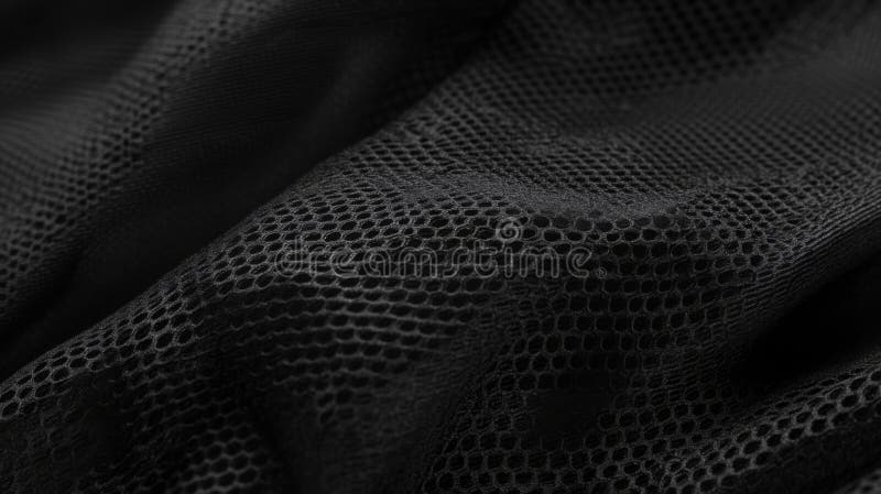 Black Mesh Fabric with Wrinkles and Texture Stock Illustration ...