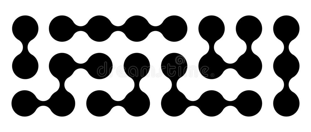 Black Metaball Set. Liquid Connected Blobs. Morph Dots Pattern Collection. Integration Abstract ...