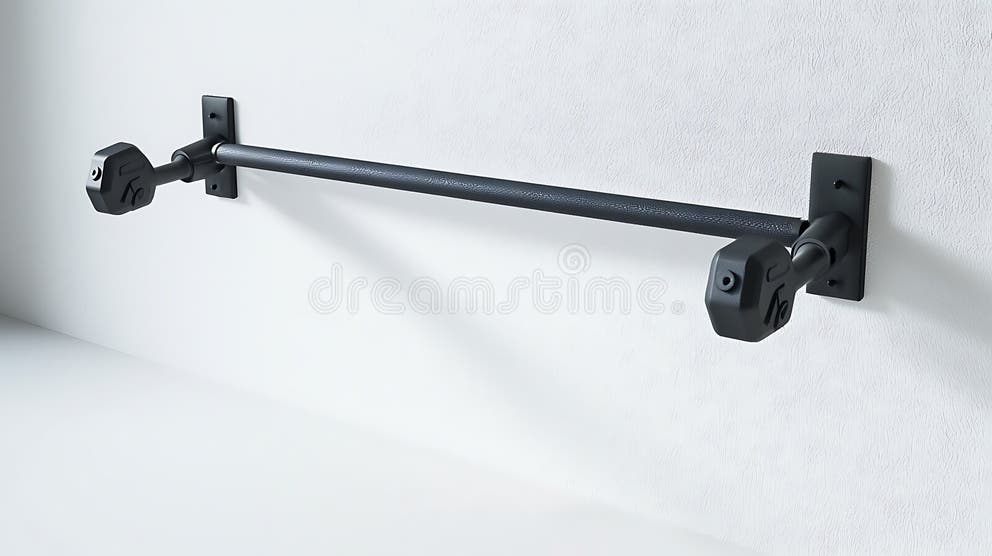 A Black Metal Bar with Two Black Knobs on it Stock Photo - Image of ...