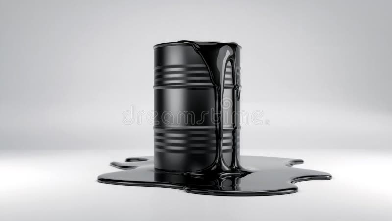 A Black Metal Barrel with Thick, Black Liquid Dripping Down Its Side ...