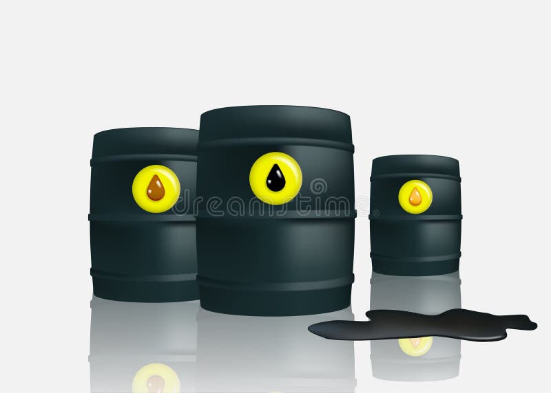 Black Metal Barrels. 3D Vector Objects Stock Vector - Illustration of ...