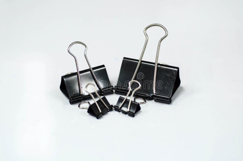 Black metal binder clips stock photo. Image of paper - 52276984