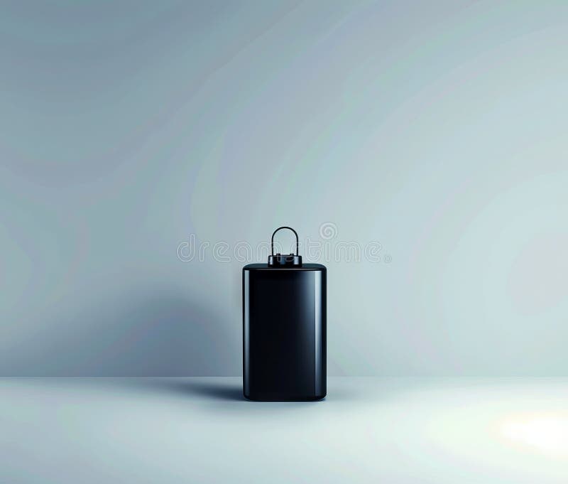 A Black Metal Container on a White Surface Stock Photo - Image of bust ...