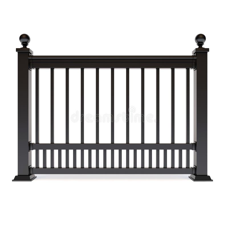 Black Metal Design Railing with Sphere Stock Illustration ...